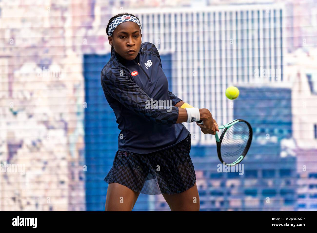 Coco Gauff (USA) competing in R3 at the 2022 US Open Stock Photo - Alamy