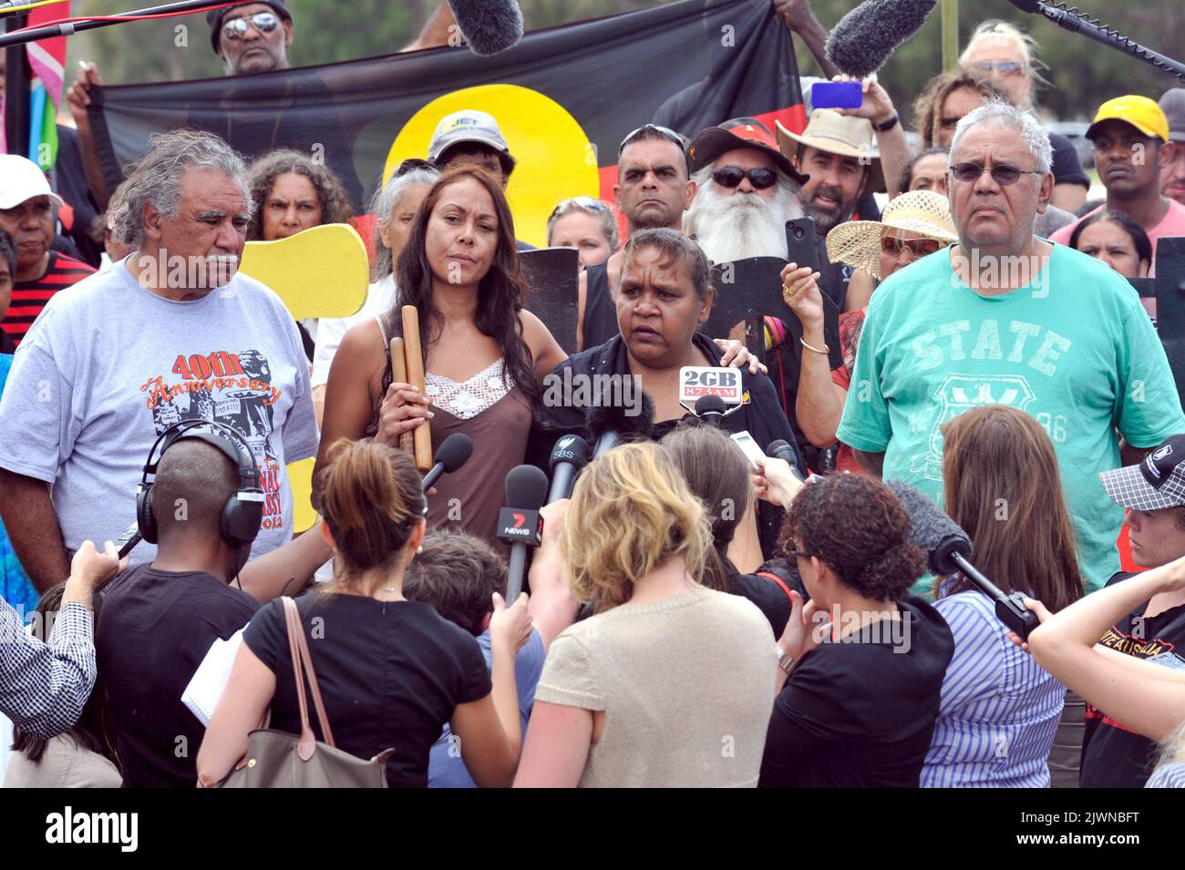 L to R Aboriginal activists Michael Anderson, Selina Daveys-Newry ...