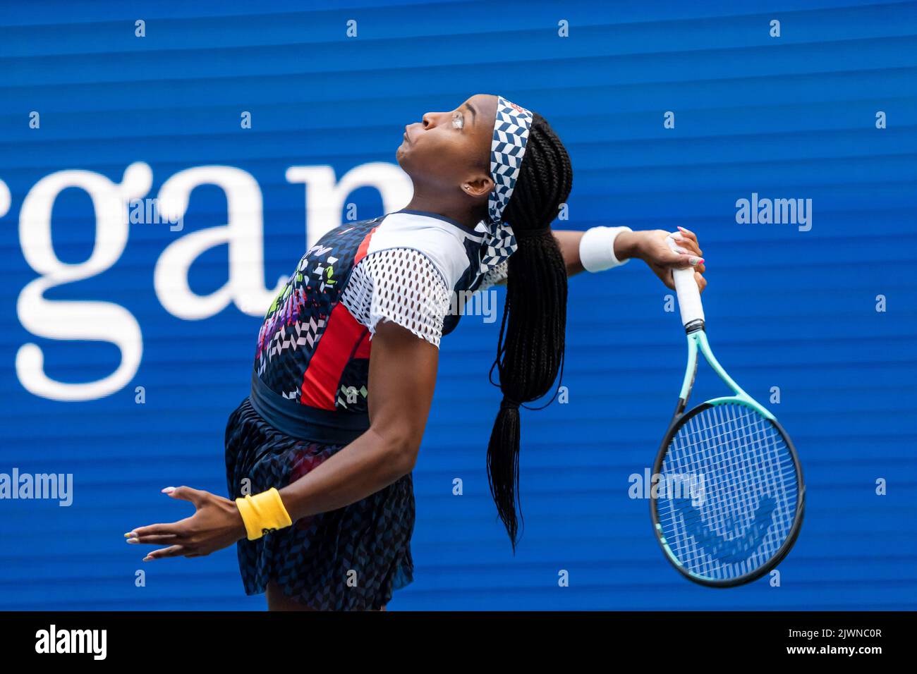 Coco Gauff (USA) competing in R3 at the 2022 US Open Stock Photo - Alamy