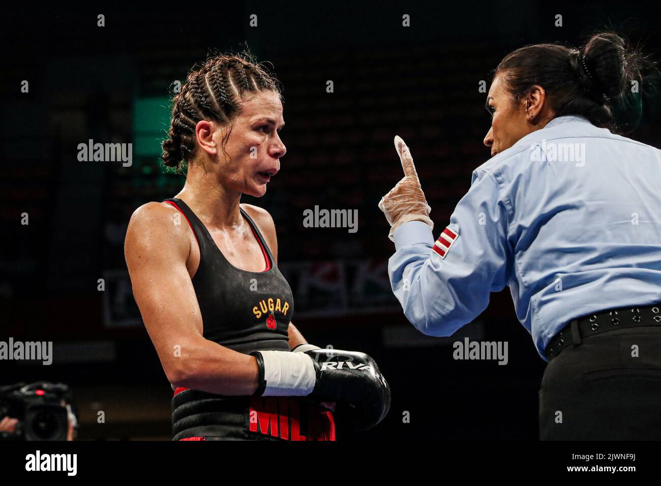 HERMOSILLO, MEXICO - SEPTEMBER 03: Jelena Mrdjenovich (L)fight against ...