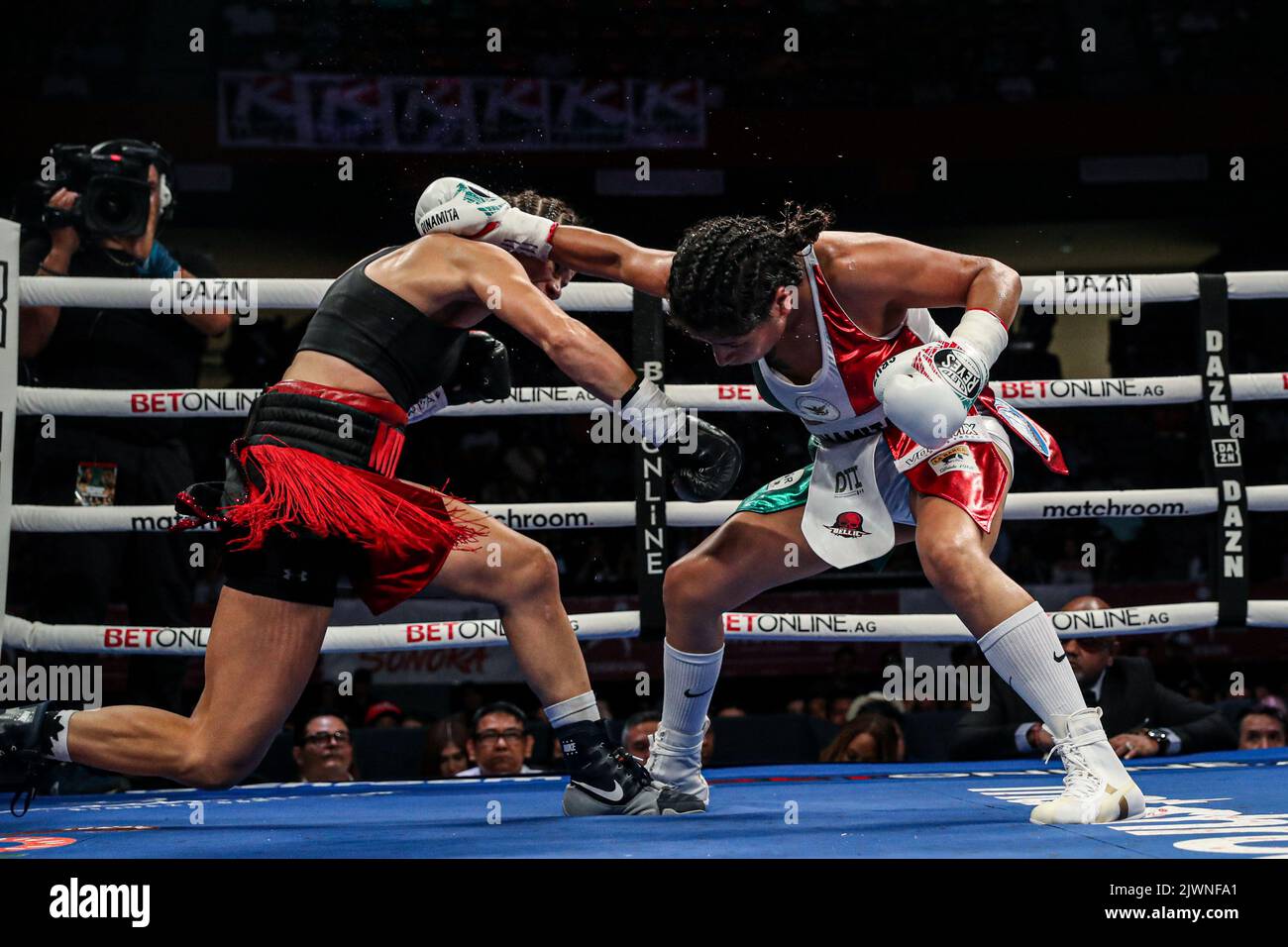 HERMOSILLO, MEXICO - SEPTEMBER 03: Jelena Mrdjenovich (L)fight against ...