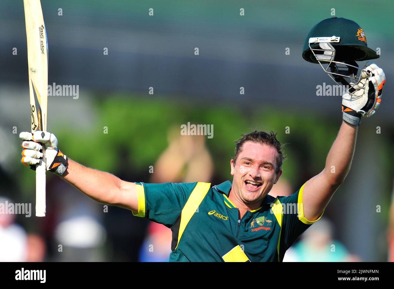 Australia's Peter Forrest celebrates after scoring his century during ...