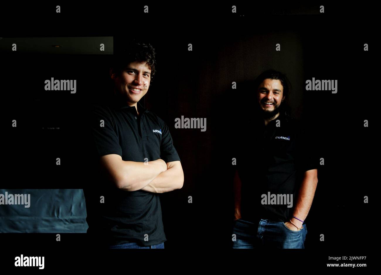 Australian adventurers James Castrission (left) and Justin Jones pose ...