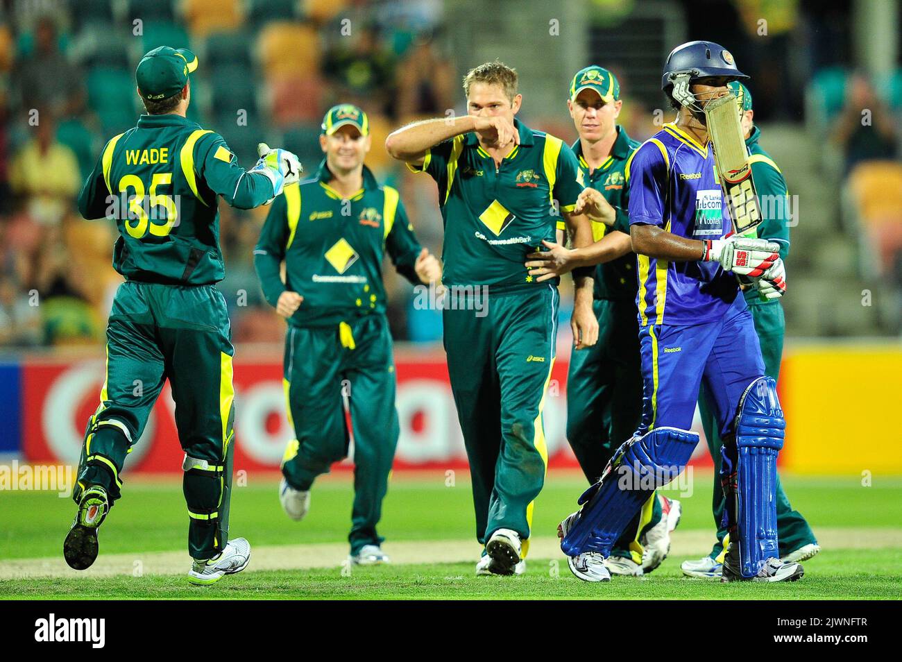 Dinesh Chandimal leaves the field after being dismissed LBW by Ryan ...