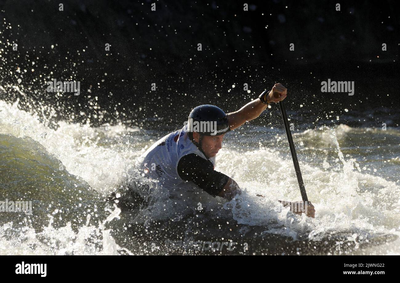 Matthew Gabb of Australia competing in the mens C1 semifinal during the ...