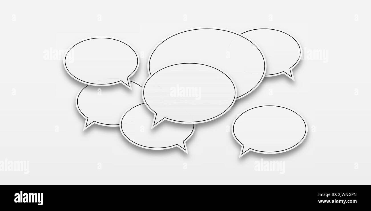 Set of pile speech bubbles icons. Vector illustration of white speech ...