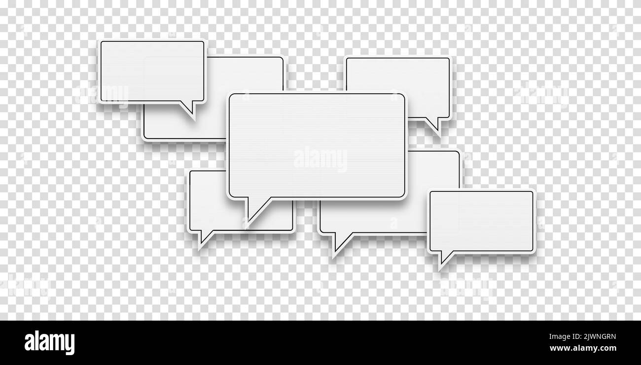 Pile speech bubbles icons. Vector illustration of white speech bubbles ...