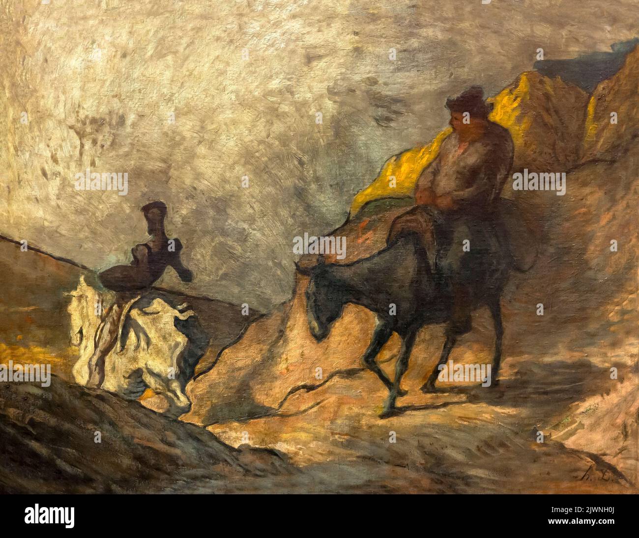 Don Quixote and Sancho Panza, Honore Daumier, circa 1866, Alte ...