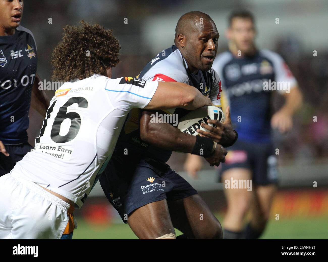 Robert Lui tackled by Ben Ridge during NRL Rugby League, Round 1 match ...