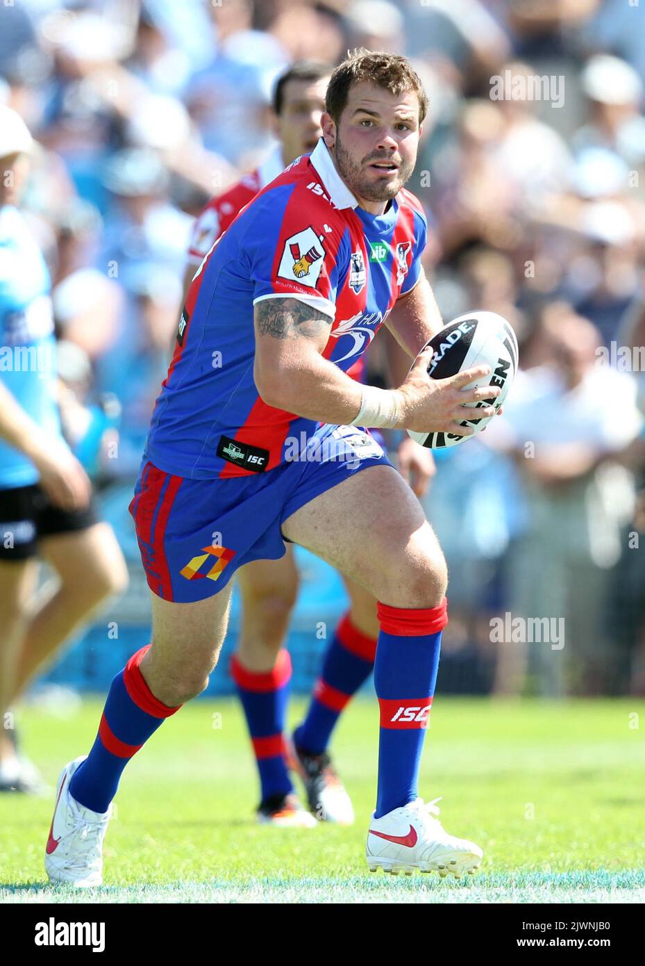 Adam Cuthbertson attacks during NRL Rugby League match between Cronulla ...
