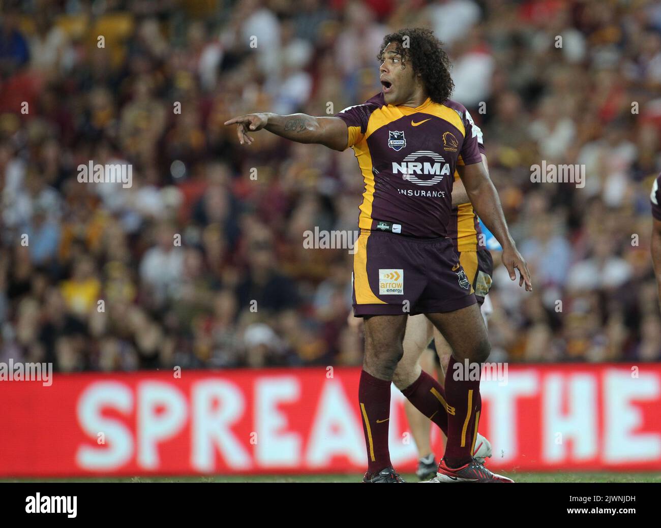 Sam Thaidays does his captain thing during NRL Rugby League match ...