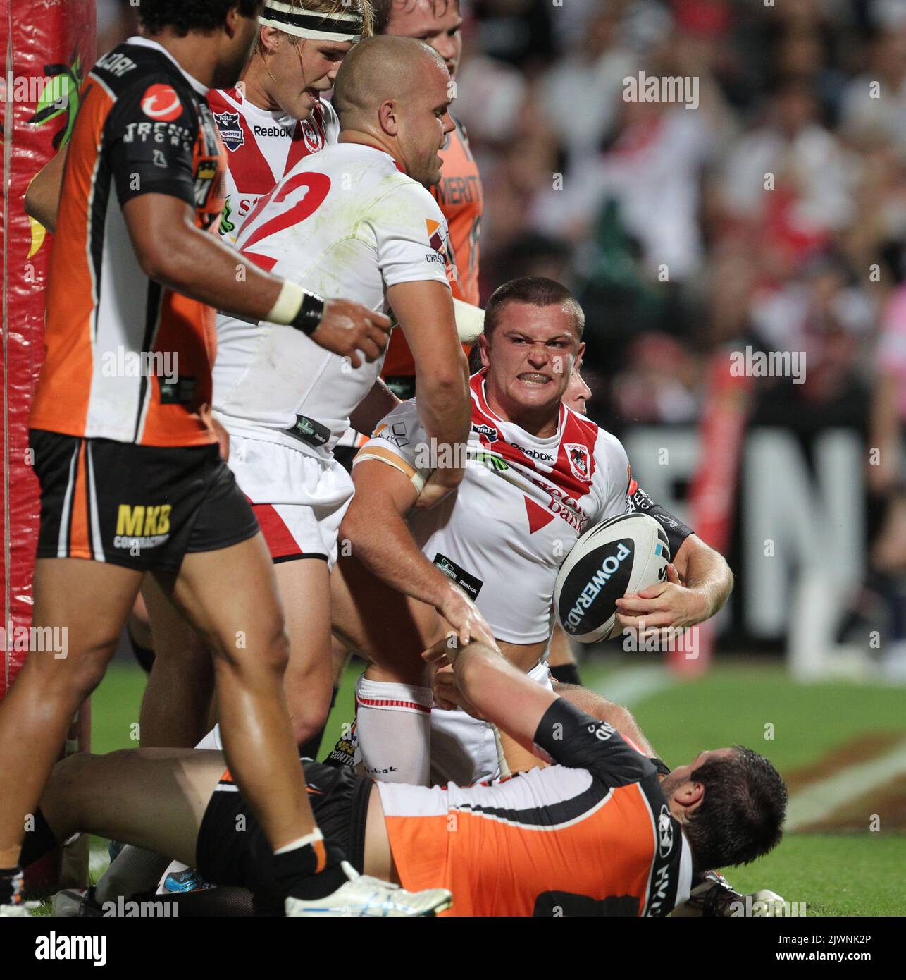 Mitch Rein celebrates his try during NRL Rugby League match, Round 3 ...