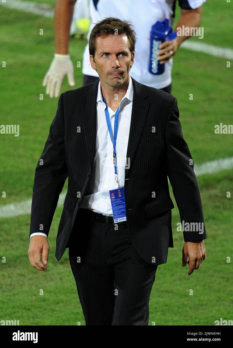 Gold Coast coach Mike Mulvey looks on during the round 24 A-League ...