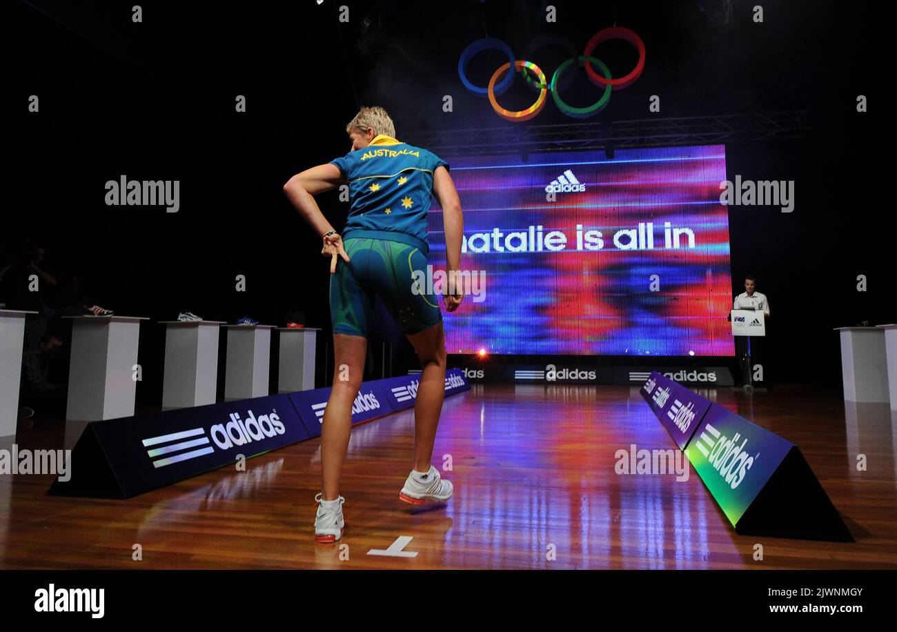 Australian beach volleyball player Natalie Cook models the new ...