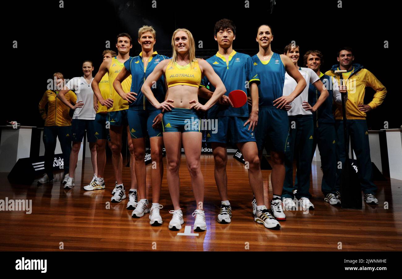 Australian athletes model the new Australian team uniform for the ...