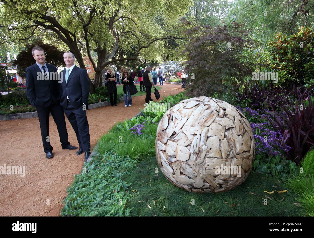 Steve Day (left) and Terry Meehan in a section of the landscape design ...