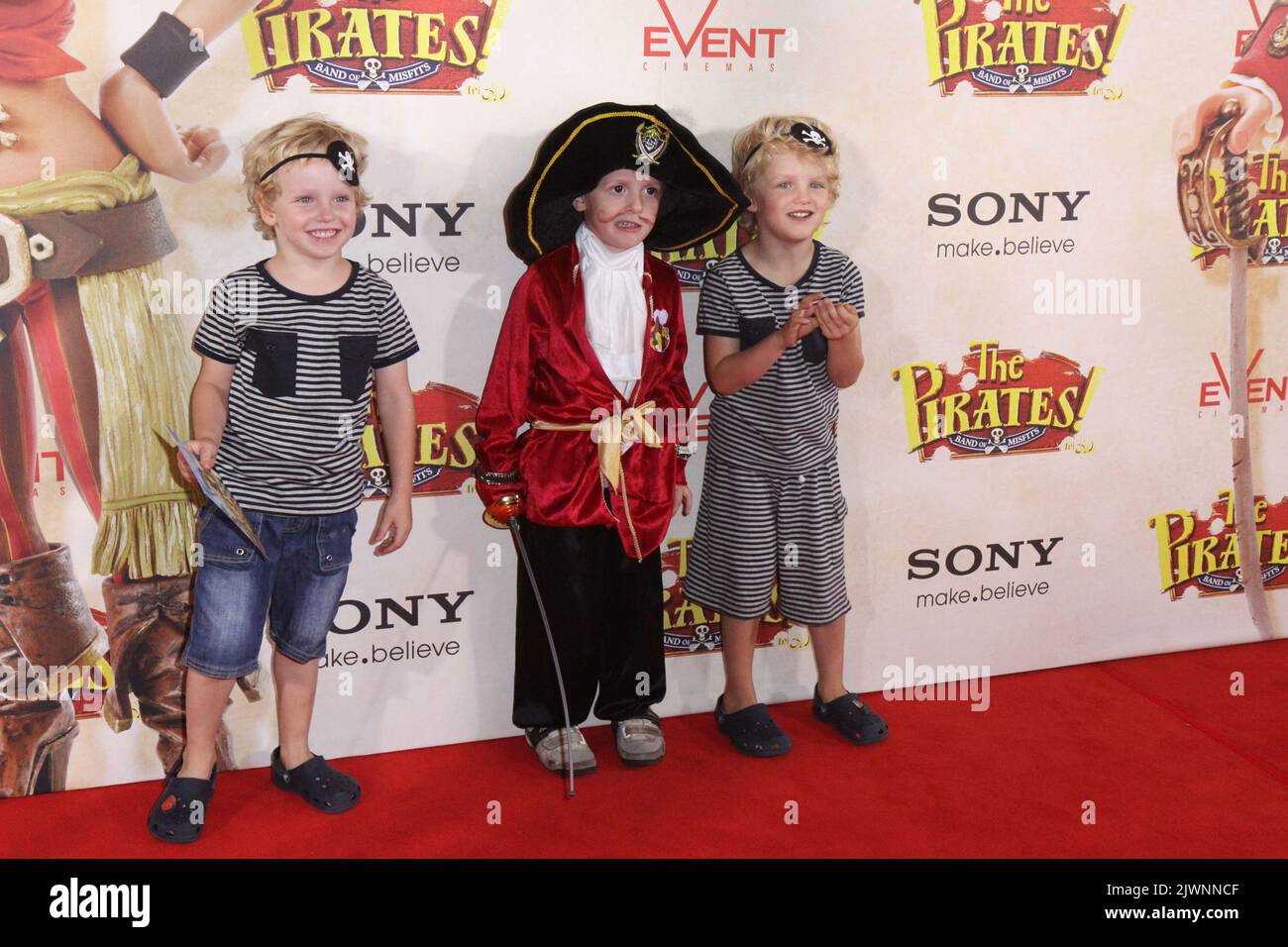 Young film goers arrive at the premiere of The Pirates! Band of Misfits ...