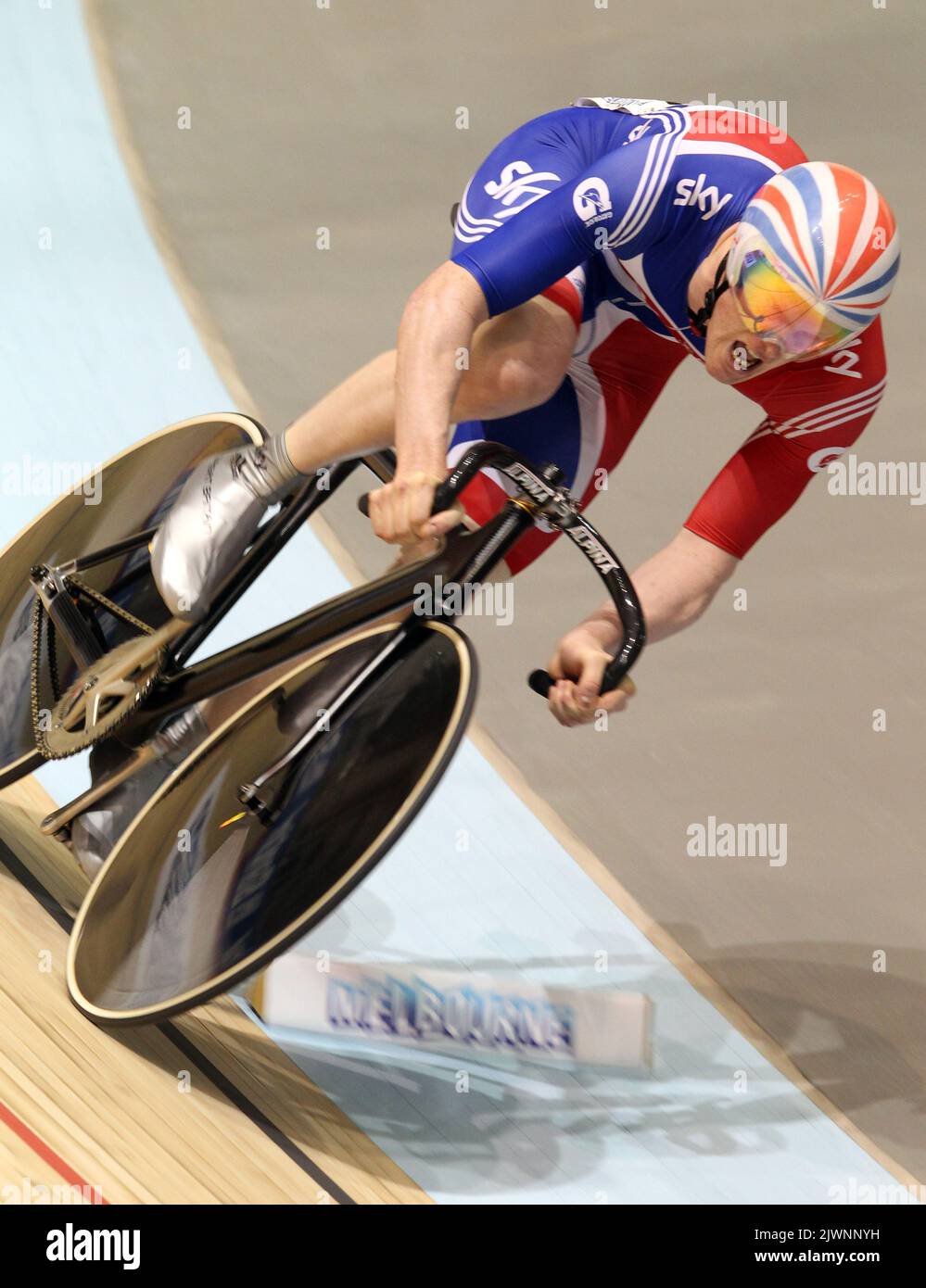 Edward Clancy of Great Britain in the Men's Omnium Flying Lap at the ...