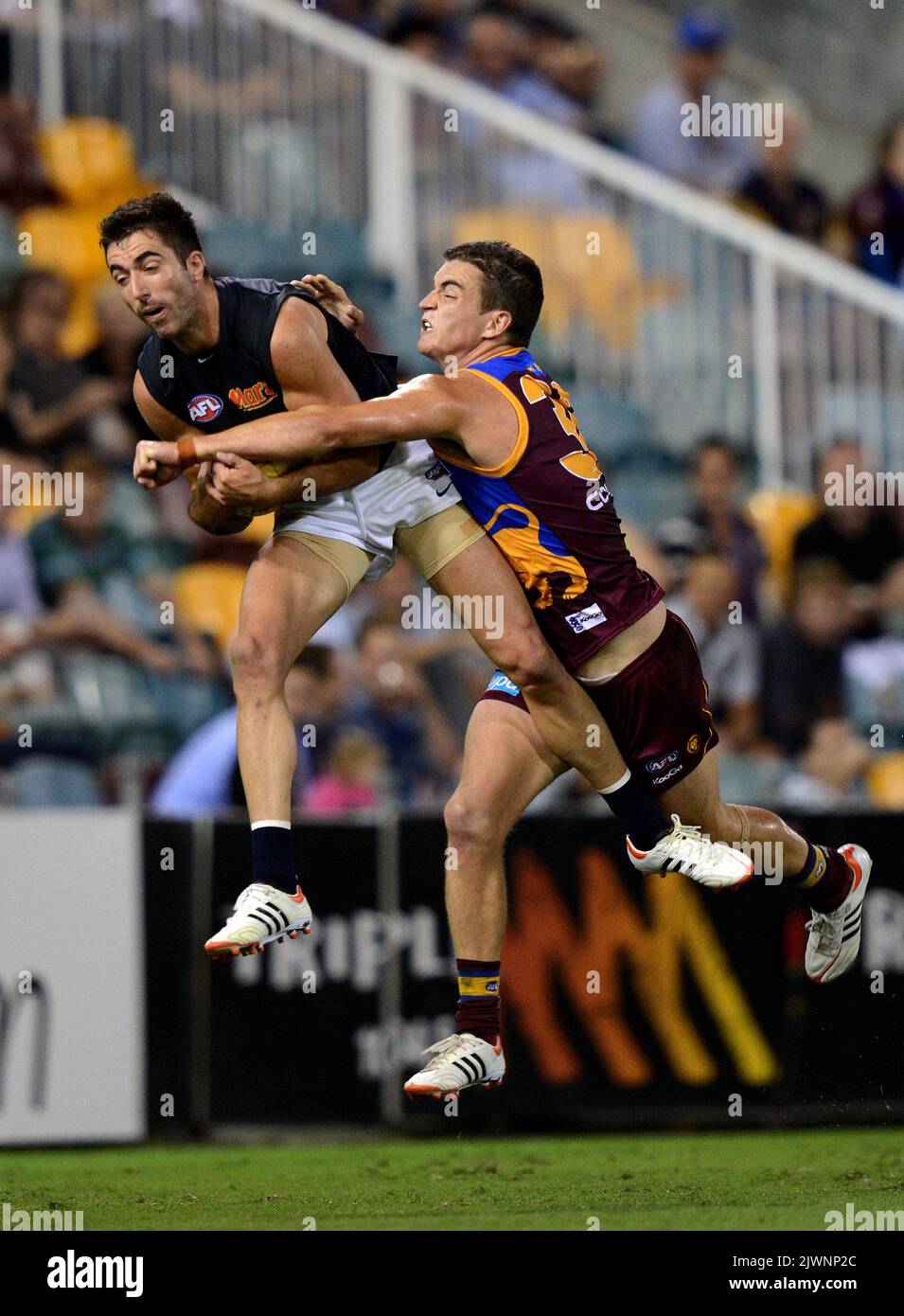 Blues player Kade Simpson takes a mark during the round 1 AFL match ...