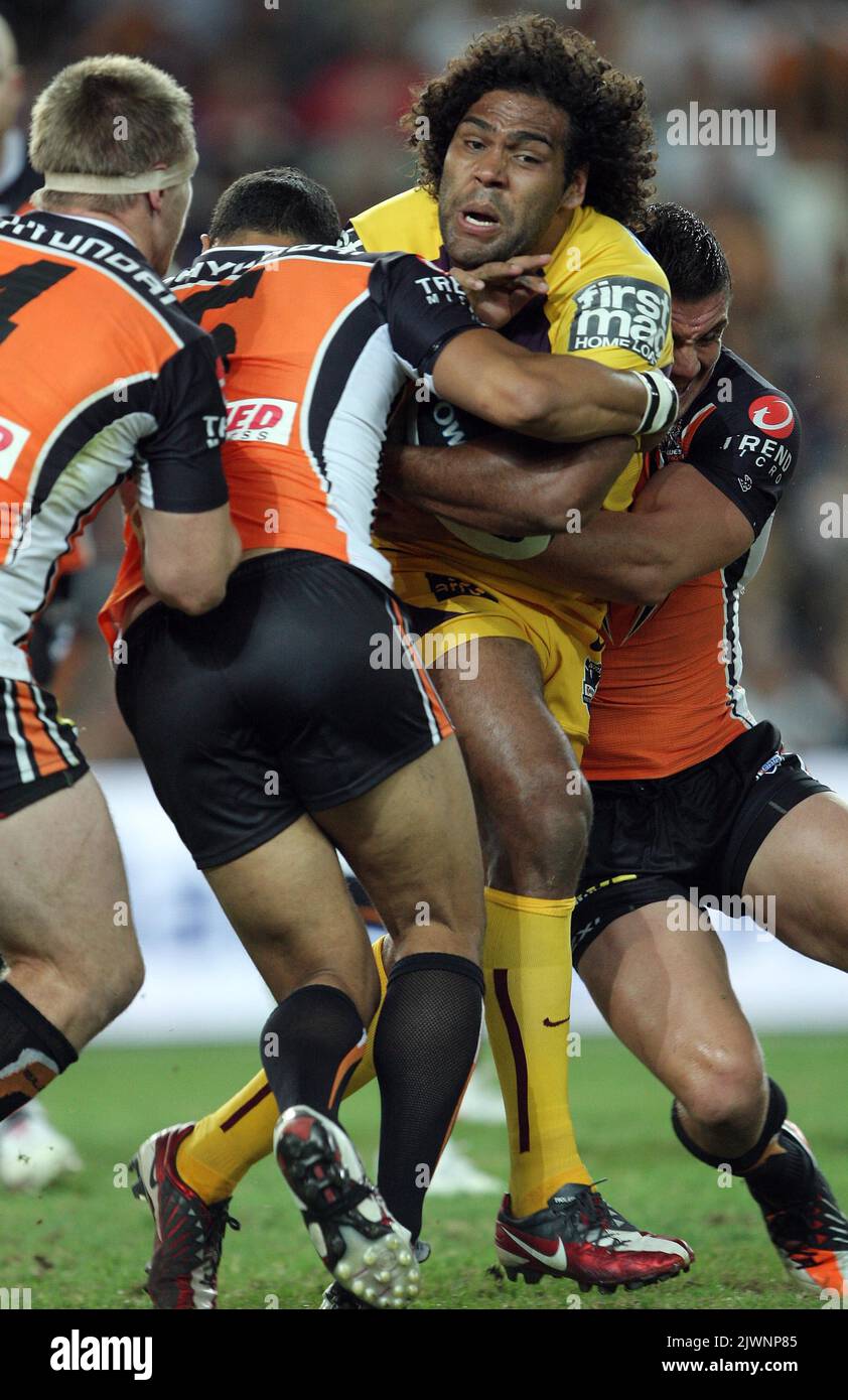 Sam Thaiday in action during NRL Rugby League match Wests Tigers V ...