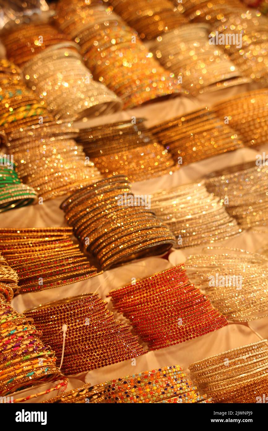 Jewelry on window display Stock Photo - Alamy