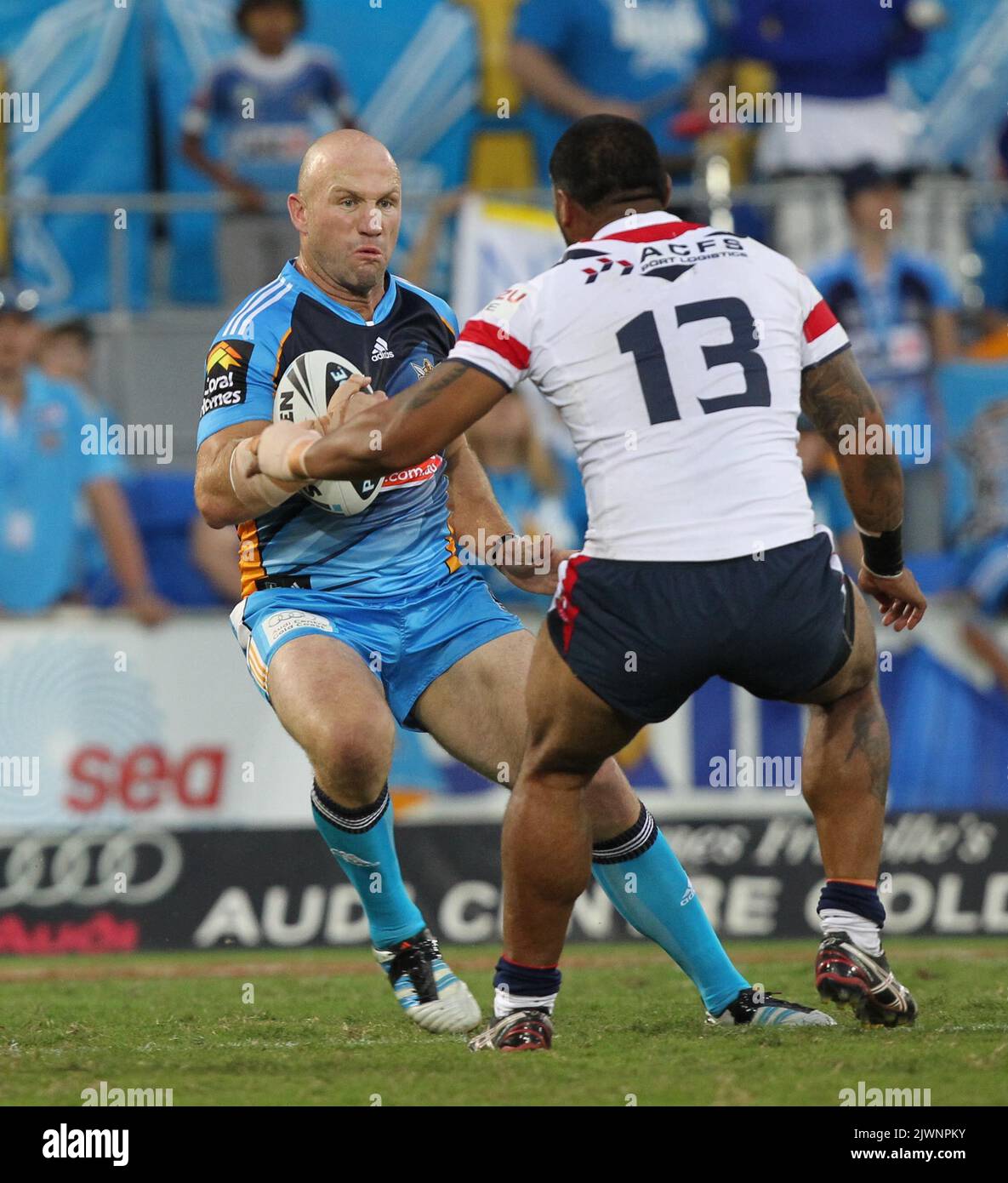 Luke Bailey in action during NRL Rugby League match between Gold Coast Titans and Sydney ...