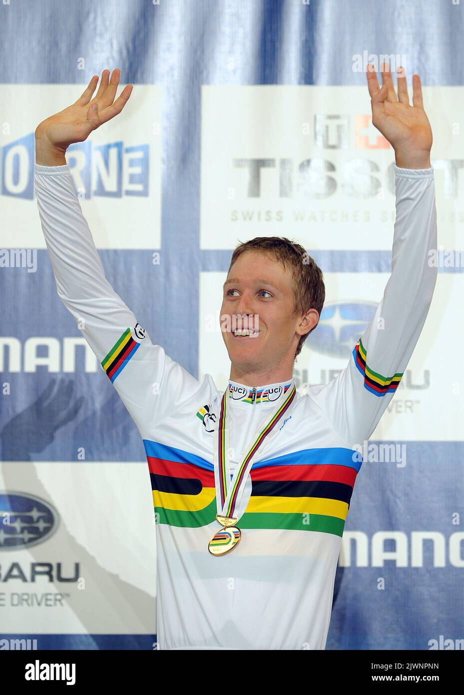 Cameron Meyer of Australia celebrates winning the Gold Medal, in the ...