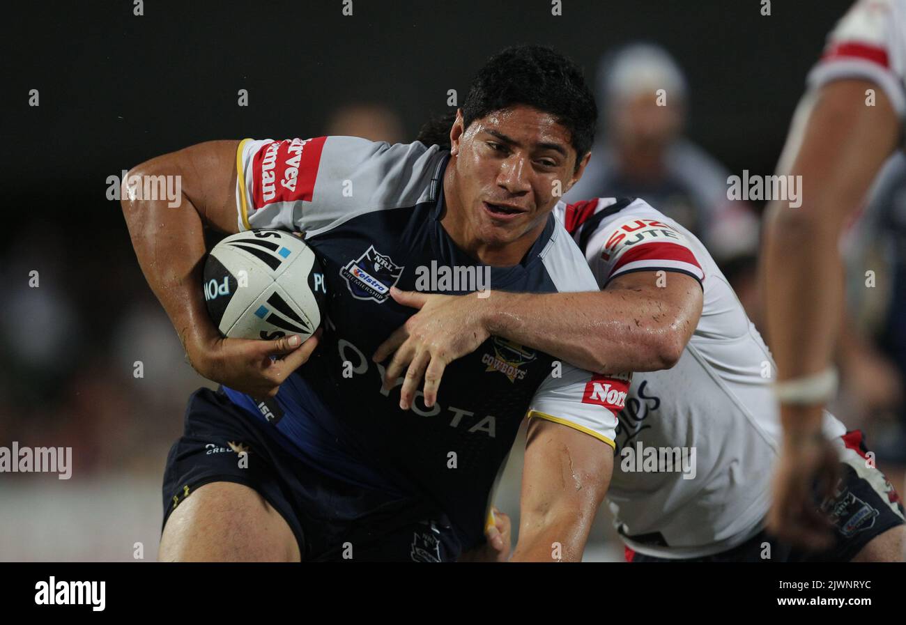 Joseph Taulalolo in action during NRL Rugby League, Round 7 between North Queensland Cowboys v ...