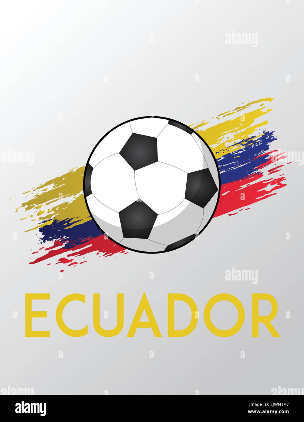 Ecuador flag with Brush Effect for Soccer Theme Stock Vector Image ...