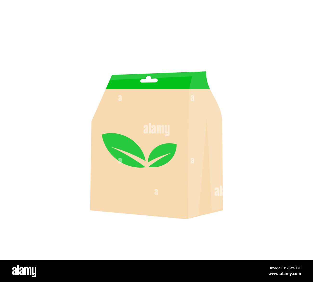 Paper pouch bag with tea leaves logo design. Eco friendly organic brand ...