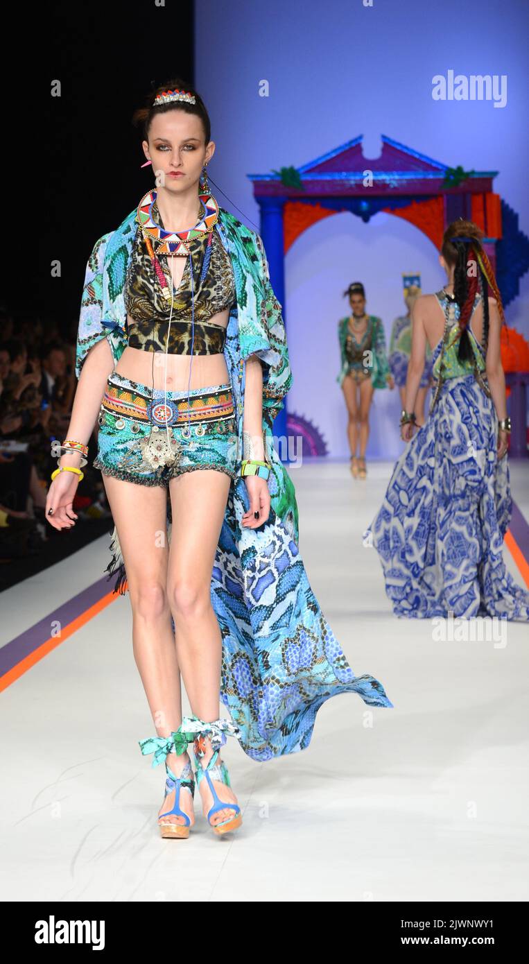 Models on the catwalk for the Camilla show on the first day of ...