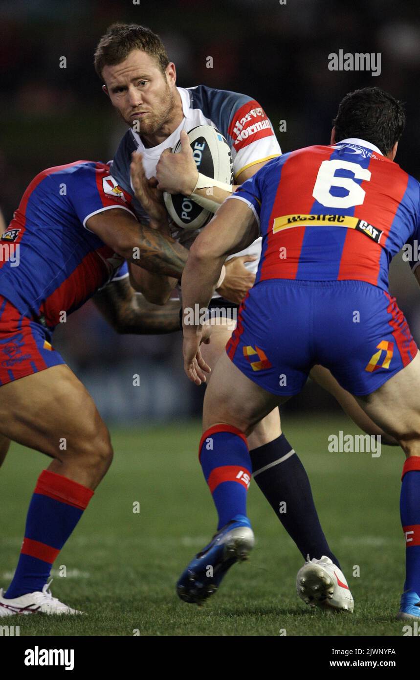 Gavin Cooper in action during the NRL Rugby League match Newcastle Knights and North Queensland ...
