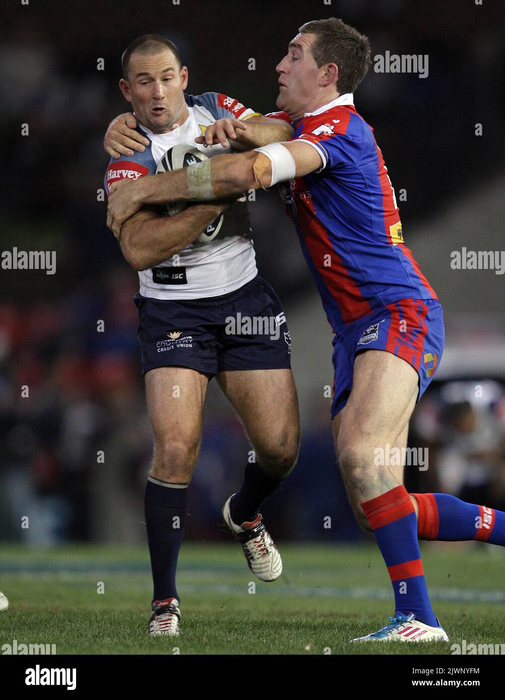 Aaron Payne in action during the NRL Rugby League match Newcastle ...