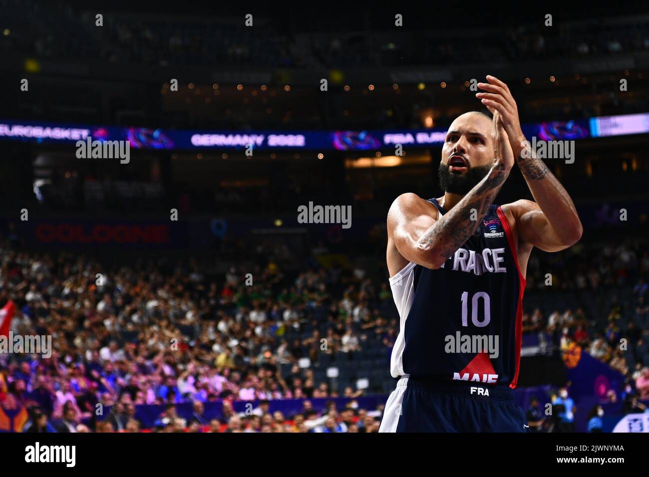 COLOGNE, GERMANY - SEPTEMBER 6, 2022: Evan Fournier. The basketball ...