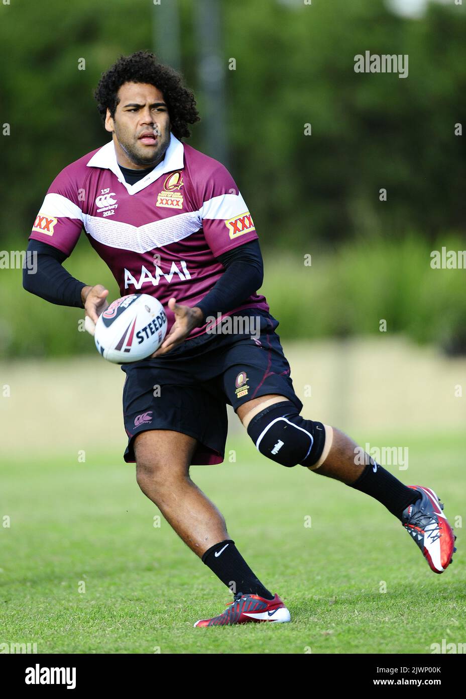 Sam Thaiday trains at Queensland training at Xavier College in ...