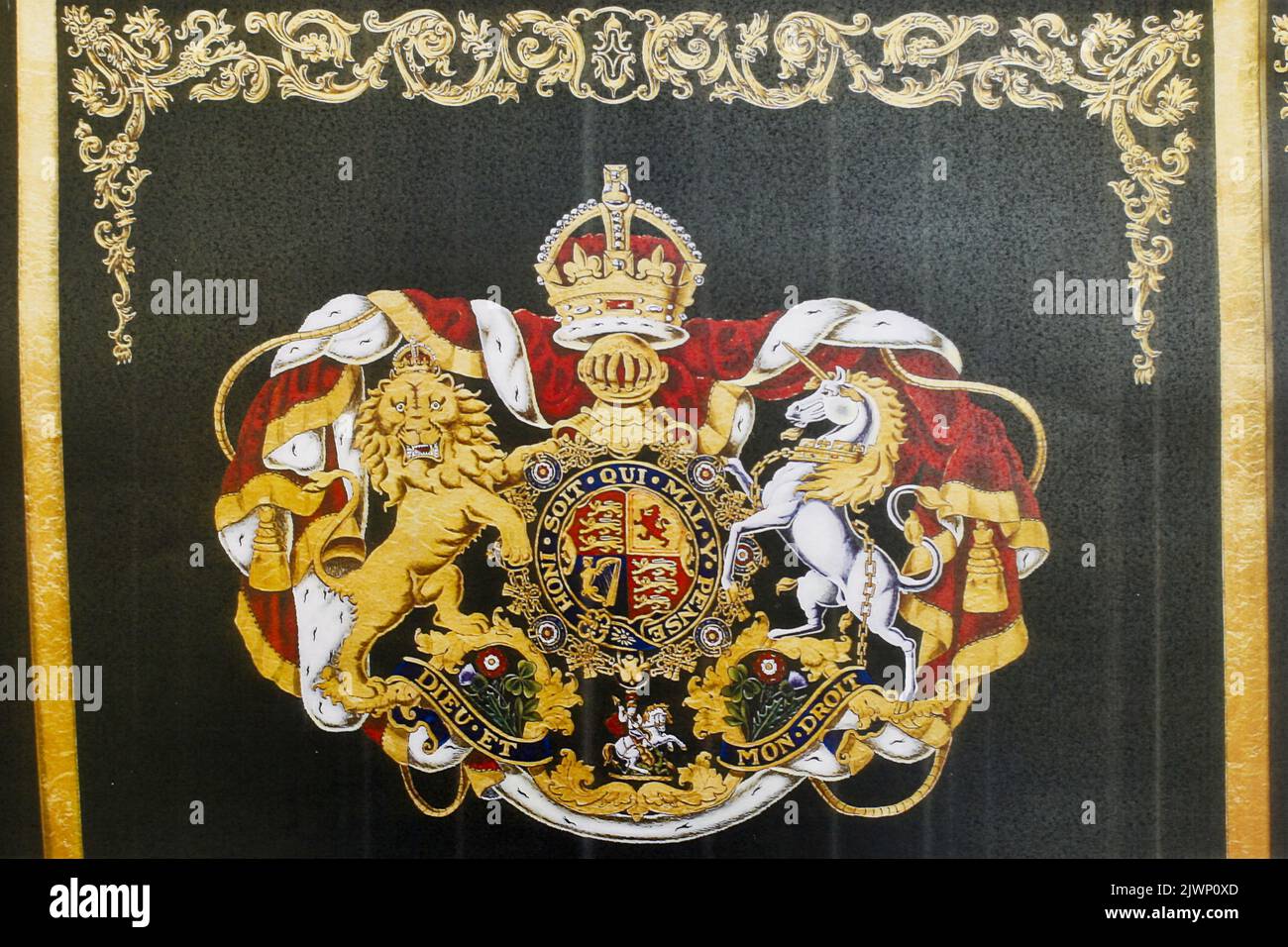 A supplied picture shows details of the state coach Britannia which was ...