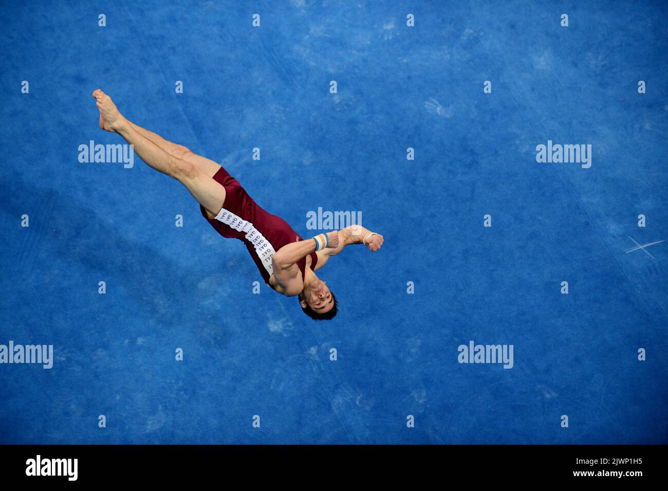 Australian gymnast Thomas Pichler competes on the floor at the 2012 Men ...