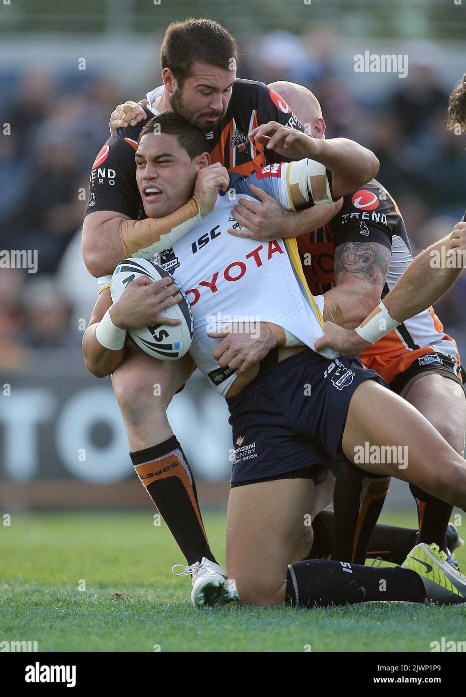 Antonio Winterstein in action during the NRL, round 12, Wests Tigers V ...