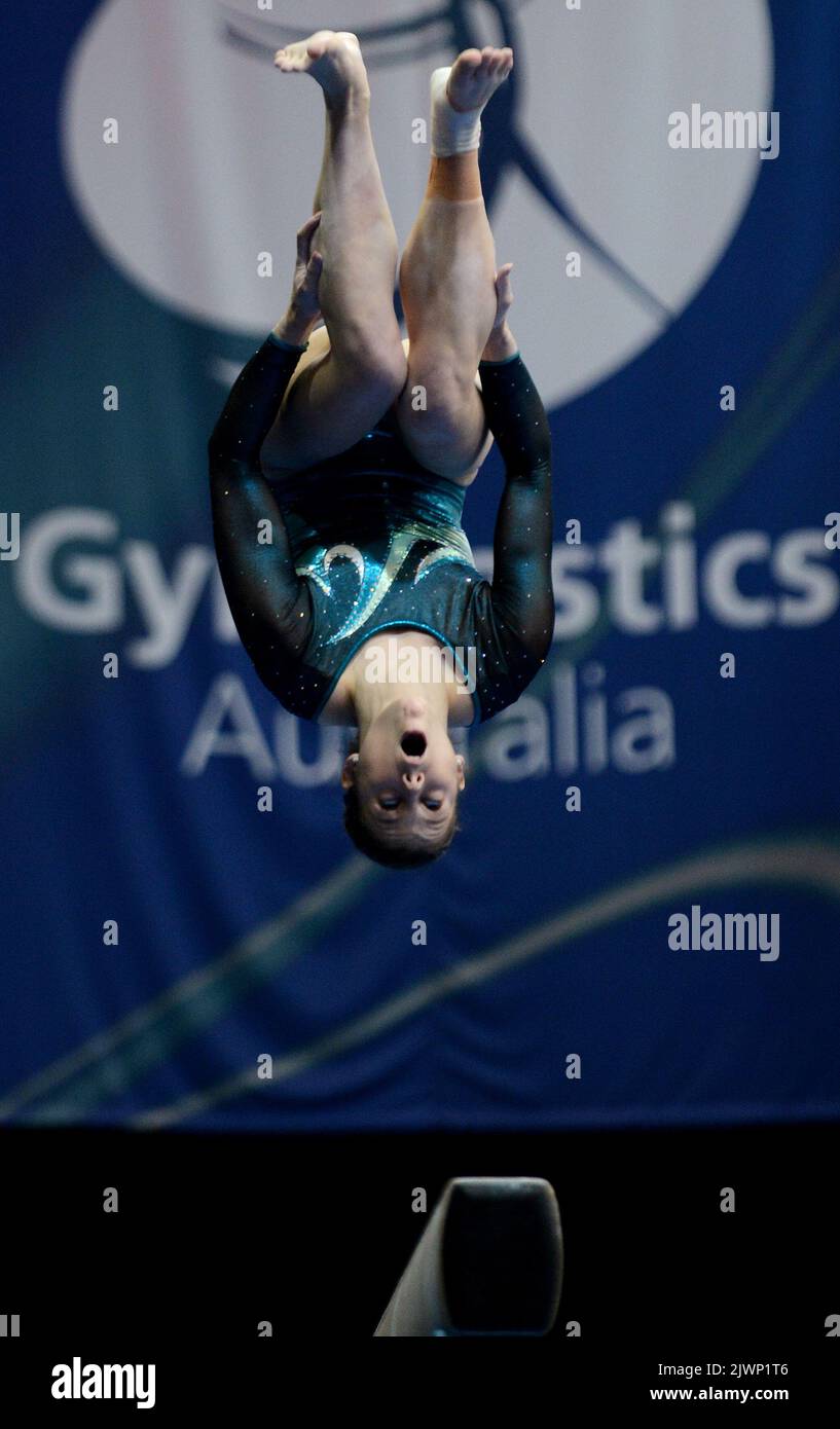 Australian gymnast Georgia Bonora of VIC competes on the beam in the ...