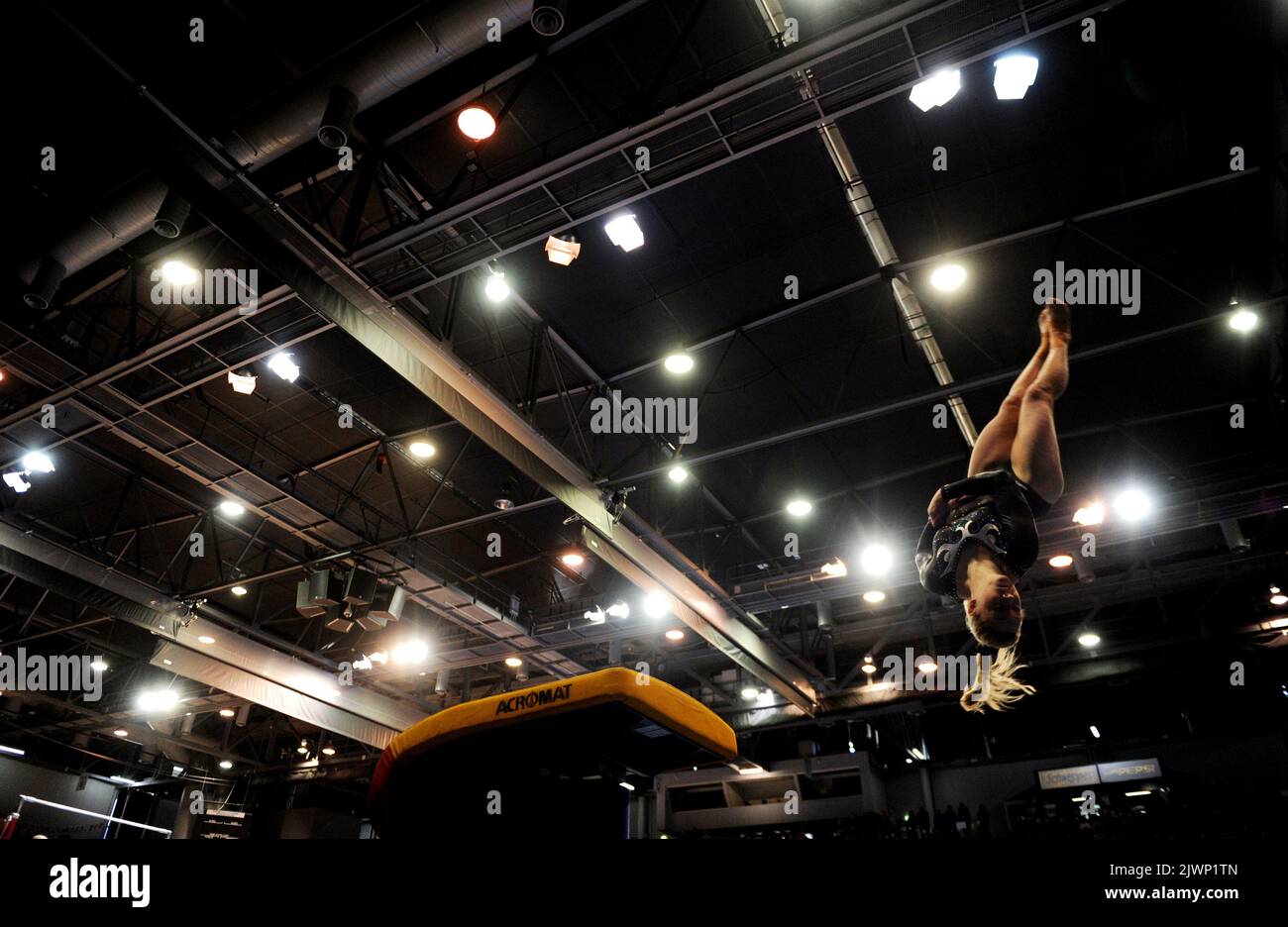Australian gymnast Emily Little of WA competes on the vault in the ...