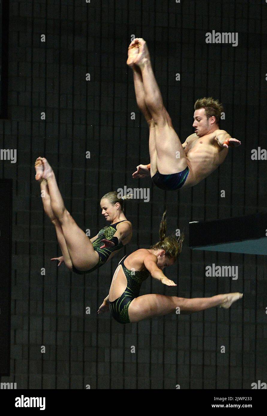 Australian Olympic diving team members Matthew Mitcham, Rachel Bugg ...