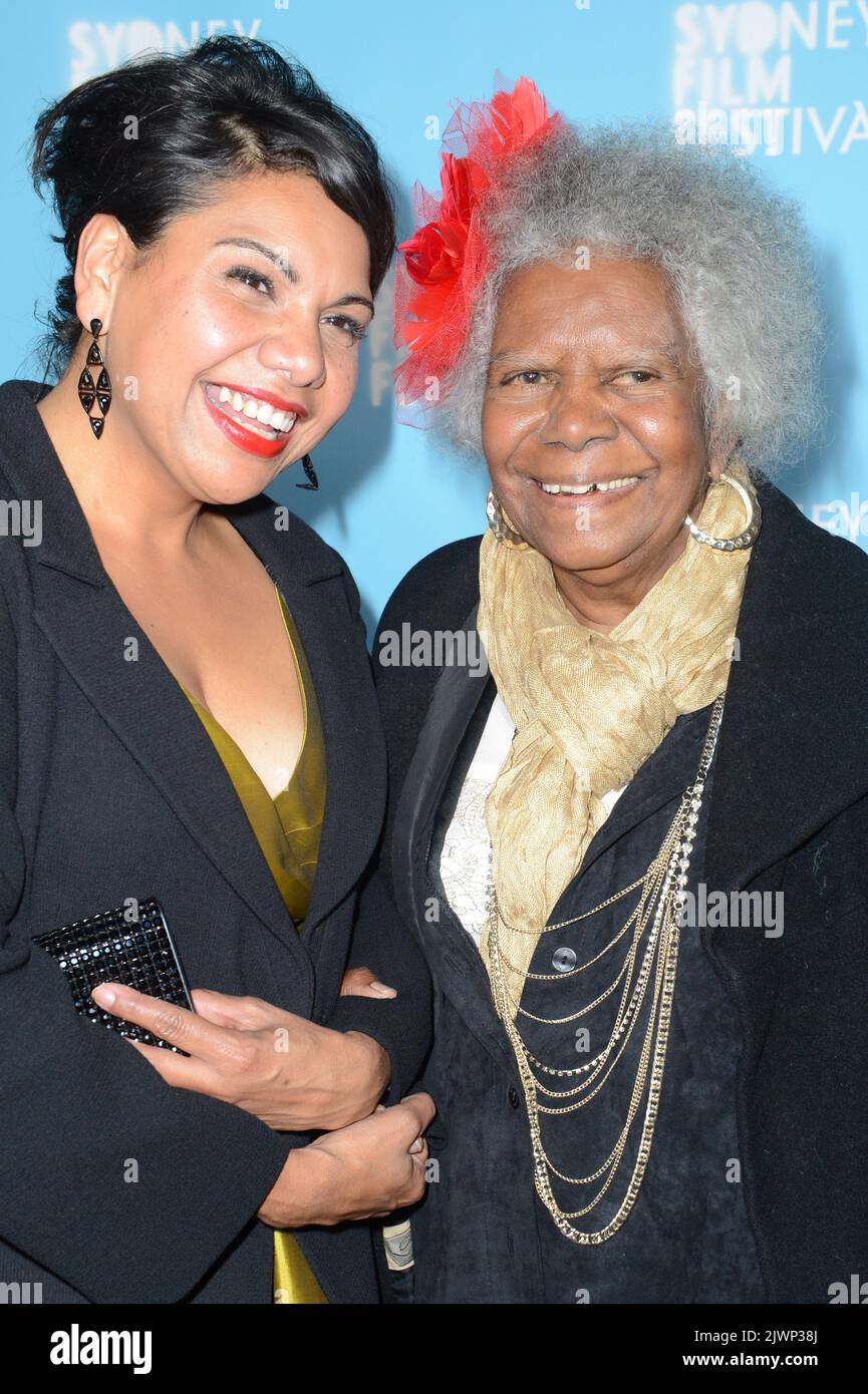 Australian actor Deborah Mailman (left) with Bonita Mabo arrive at the ...