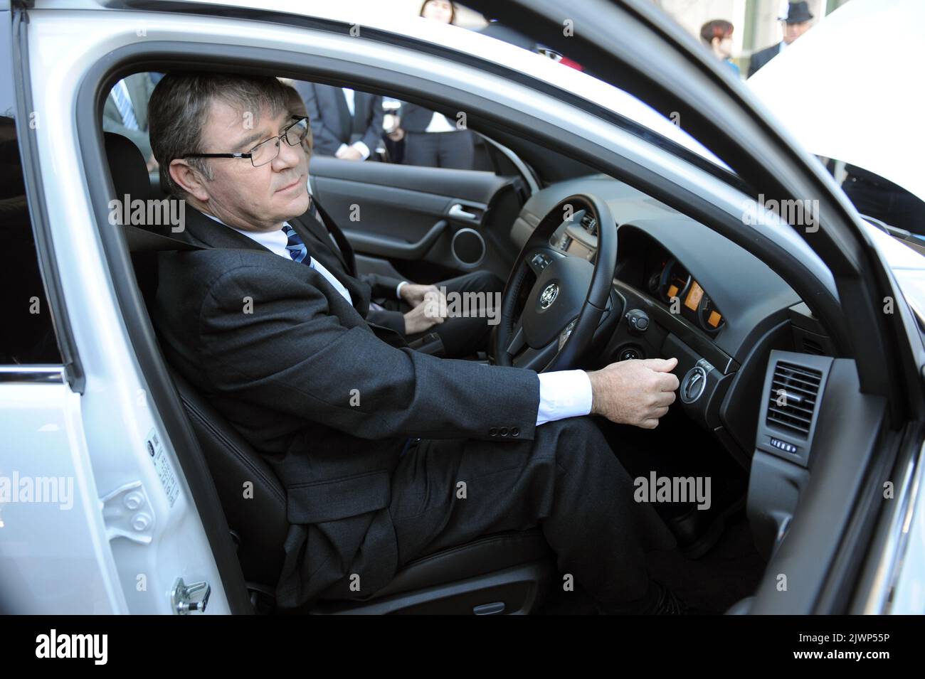 Special minister of state Gary Gray starts the fully electric Comcar in ...