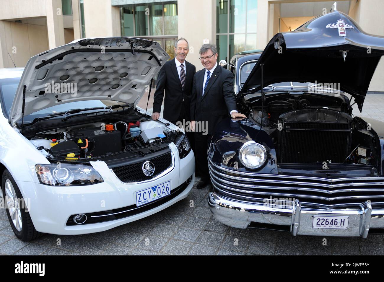 E.V. Engneering CEO Ian McCleave (left) and special minister of state ...