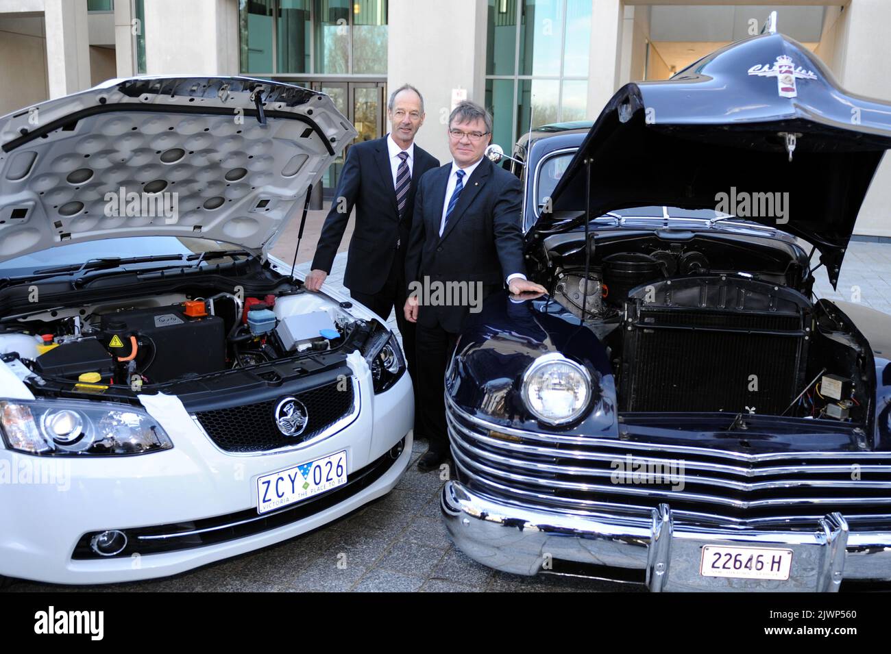 E.V. Engneering CEO Ian McCleave (left) and special minister of state ...