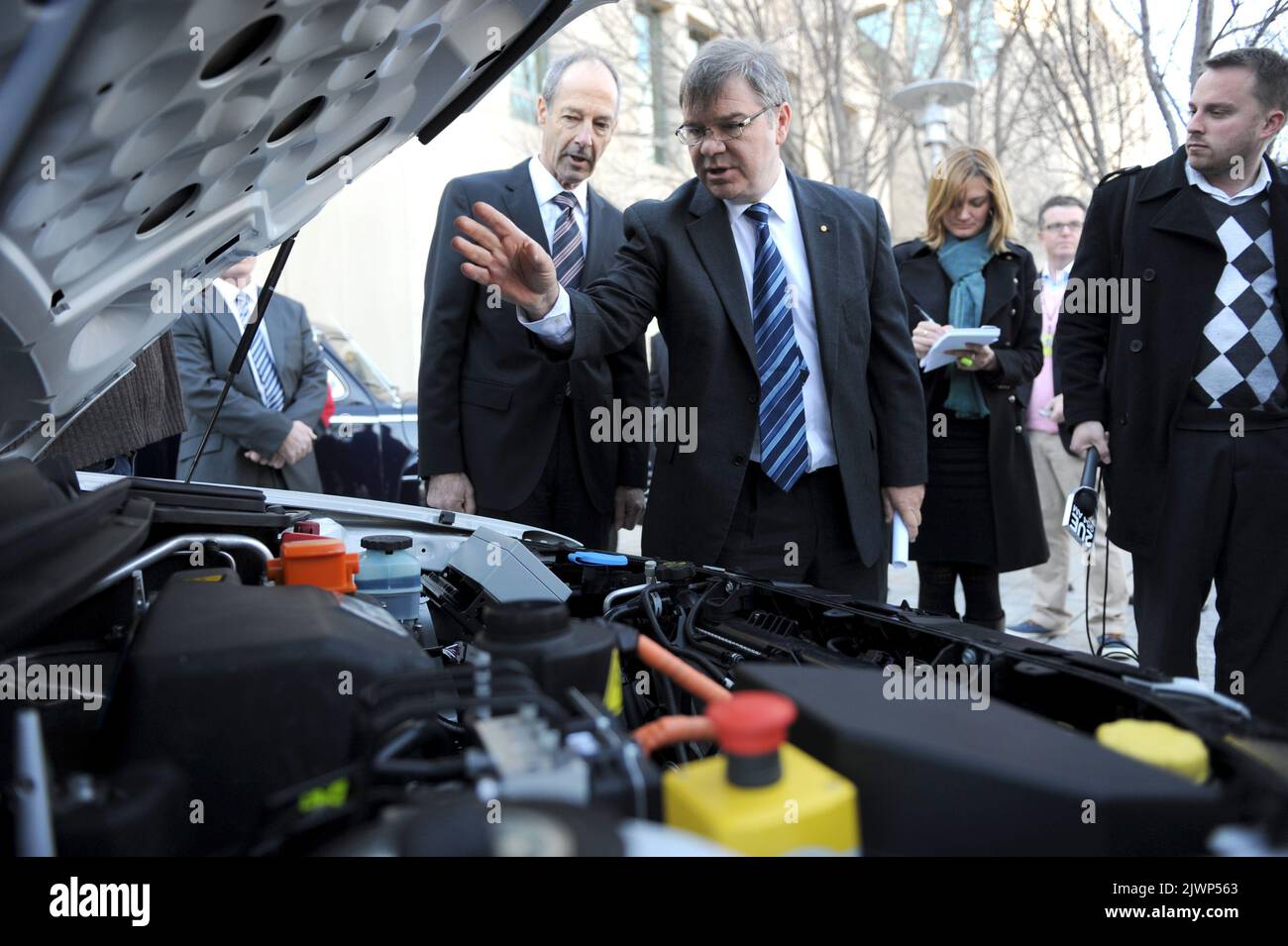 E.V. Engineering CEO Ian McCleave (left) and special minister of state ...