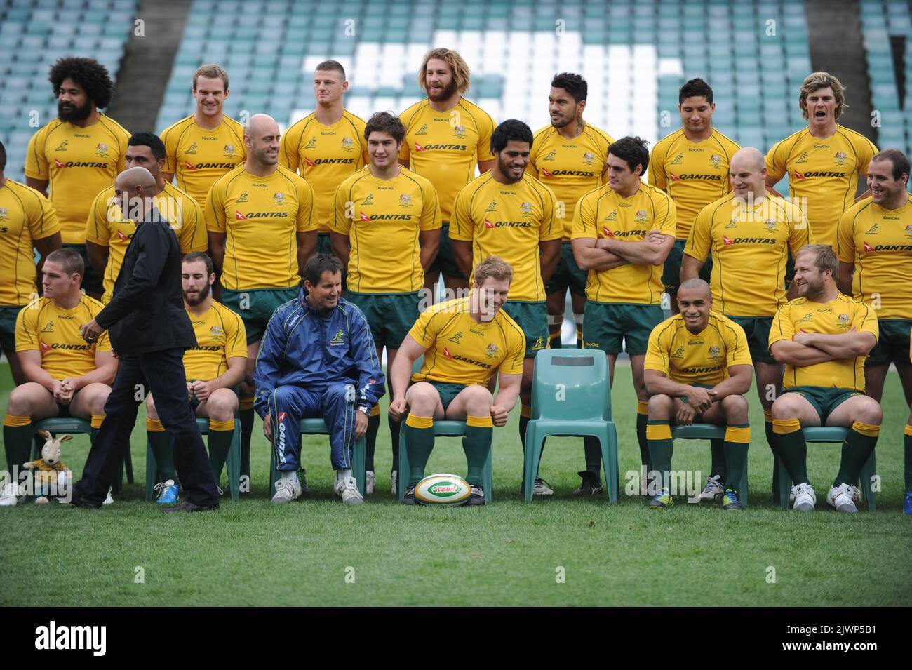 The Australian Wallabies pose for a team photo ahead of the Captains ...