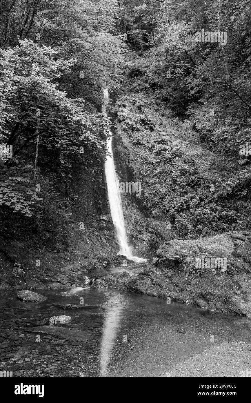 Long exposure of the White Lady waterfall on the river Lyd at Lyford ...