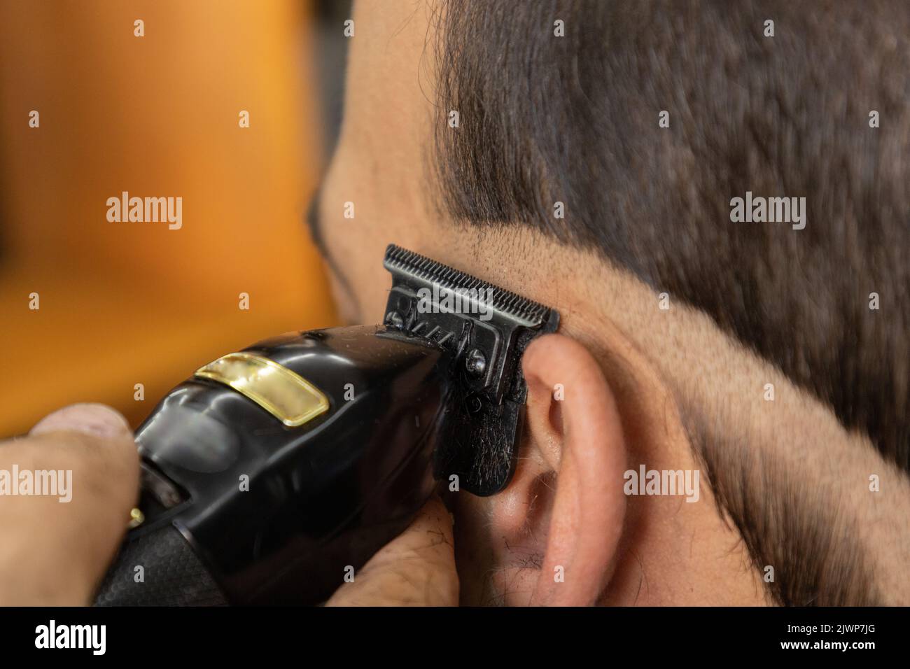 details of a shaver to design a modern haircut, work in a barbershop ...