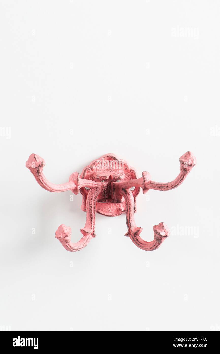 Hinged rustic coat hook Stock Photo - Alamy